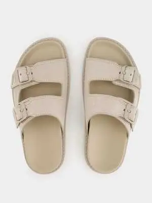 Fendi Nubuck Leather Sandals With Ff Motif