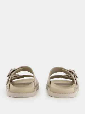Fendi Nubuck Leather Sandals With Ff Motif