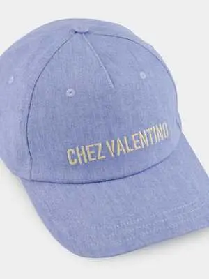 Valentino Garavani Chez Light Denim Cap