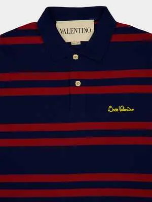 Valentino Garavani And Red Cotton Polo With Embroidery