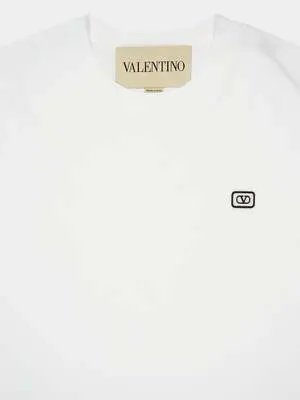 Valentino Garavani Ivory Cotton Jersey T-shirt With Vlogo Patch - White