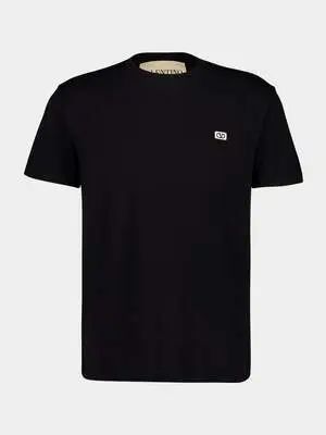 Valentino Garavani Cotton Jersey T-shirt With Vlogo Patch - Black