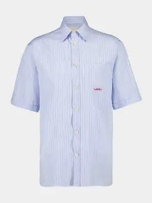Valentino Garavani Sky Cotton Shirt With Embroidery - Blue