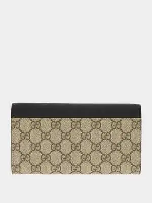 Gucci Black And Beige Ebony Petit Marmont Wallet