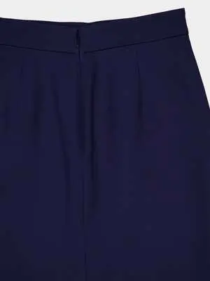 Valentino Garavani Midi Skirt With Leather Belt - Blue