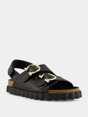 FERRAGAMO Kamakura Ornament Double Buckle Sandals