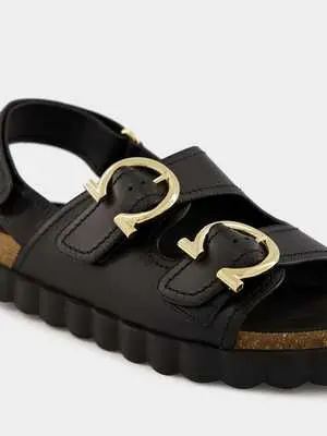 FERRAGAMO Kamakura Ornament Double Buckle Sandals
