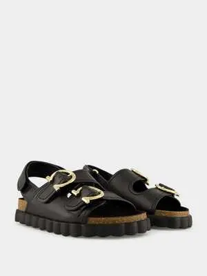 FERRAGAMO Kamakura Ornament Double Buckle Sandals