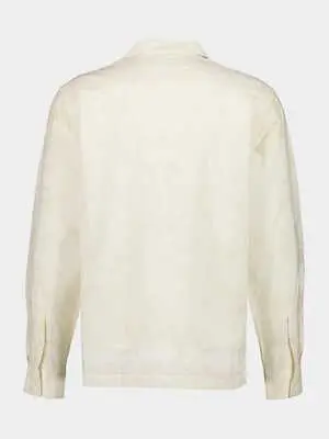 Frescobol Carioca Ivory Safra Cotton Camp Collar Shirt
