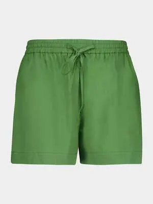 Matteau Relaxed Organic Cotton Poplin Shorts - Green