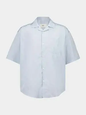 AMI Paris Sky Taffeta Boxy Short-sleeved Shirt