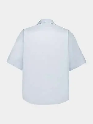 AMI Paris Sky Taffeta Boxy Short-sleeved Shirt
