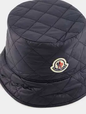 Moncler Diamond-quilted Bucket Hat - Blue