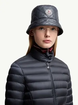 Moncler Diamond-Quilted Bucket Hat Blue