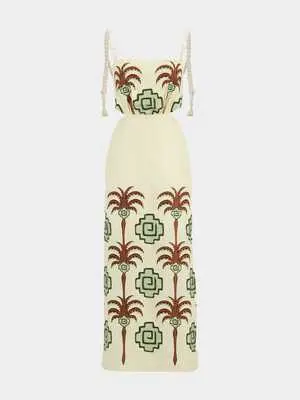 Johanna Ortiz Tributaries Embroidered Cotton Maxi Dress - Multicolour