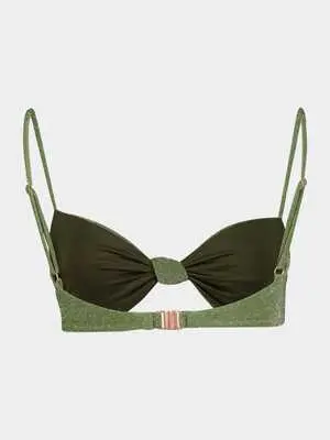 Johanna Ortiz Heliconia Shimmer Bikini Top - Green