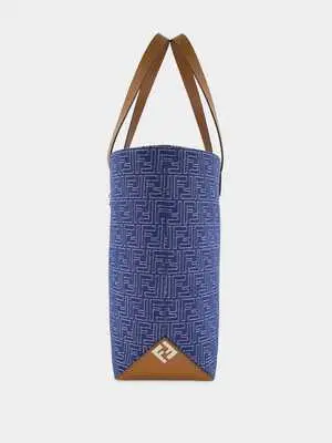 Fendi Ff Jacquard Denim Medium Shopping Bag