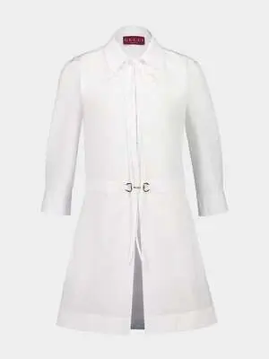 Gucci Shirt Dress With Horsebit Detail - White
