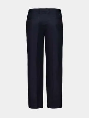 Gucci Cotton Twill Trousers With Web Detail - Blue