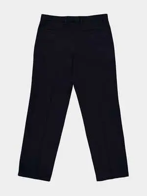 Gucci Cotton Twill Trousers With Web Detail - Blue