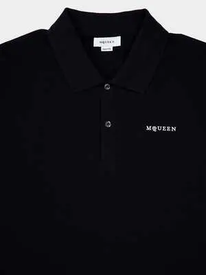 Alexander McQueen Logo Embroidered Cotton Polo