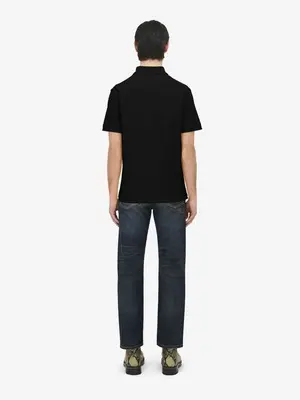 Alexander McQueen Logo Embroidered Cotton Polo - Black