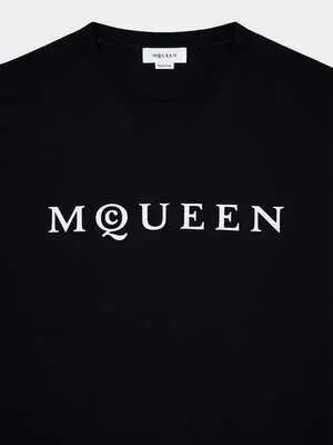 Alexander McQueen Logo Cotton T-shirt - Black