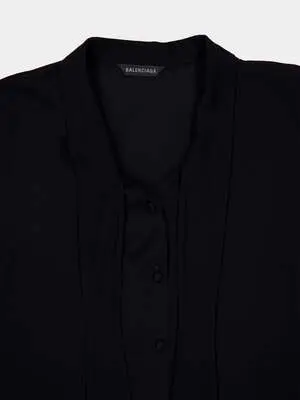 Balenciaga Washed Silk Scarf Blouse - Black