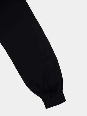 Balenciaga Washed Silk Scarf Blouse - Black