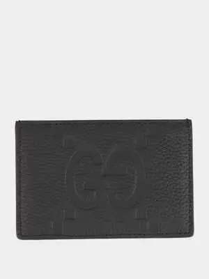 Gucci Gg Jumbo Leather Card Case - Black