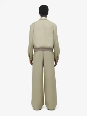 Alexander McQueen Cropped Harrington Cotton Jacket - Beige