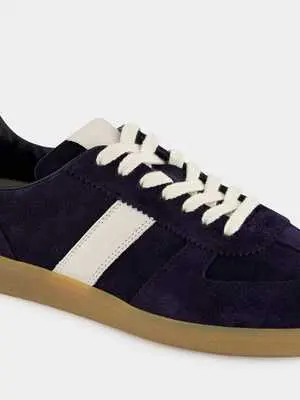TOM FORD Deep Navy Suede Low-top Sneakers - Blue