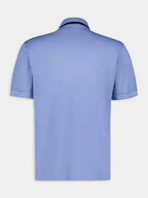 FERRAGAMO Light Cotton Piqué Polo Shirt - Blue