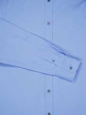 Prada Celeste Cotton Shirt With Pearl Buttons - Blue