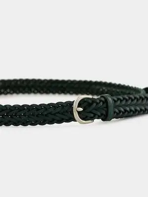 Dragon Diffusion Braided Leather Belt - Green