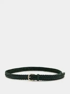 Dragon Diffusion Braided Leather Belt - Green