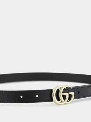 Gucci Leather Belt With Gold-toned Buckle