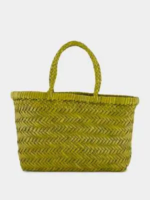 Dragon Diffusion Dragon Diffusion Bamboo Mini Flat Gora Leather Tote Green