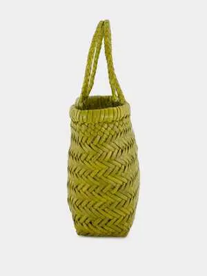 Dragon Diffusion Bamboo Mini Flat Gora Leather Tote - Green