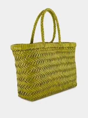 Dragon Diffusion Bamboo Mini Flat Gora Leather Tote - Green
