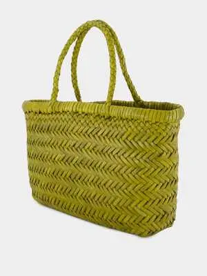 Dragon Diffusion Bamboo Mini Flat Gora Leather Tote - Green