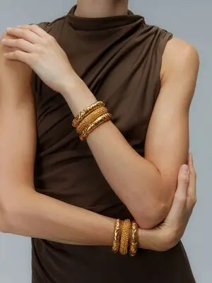PAOLA SIGHINOLFI Cassandra Textured Bracelet - Gold