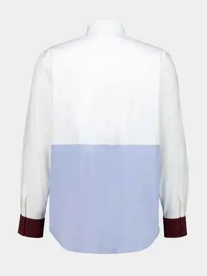 FERRAGAMO Colour Block Poplin Shirt - Blue