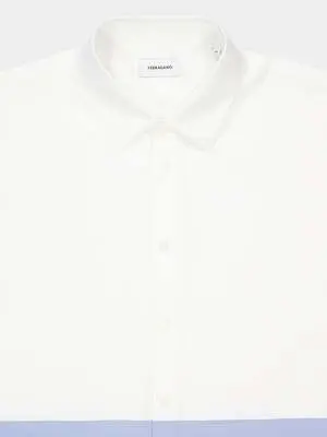 FERRAGAMO Colour Block Poplin Shirt - Blue
