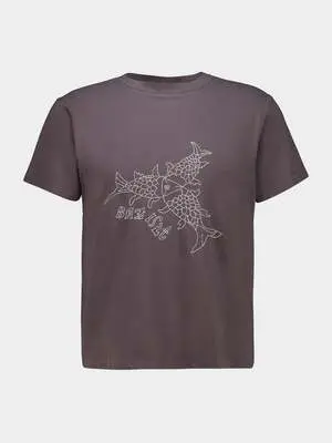 BAZISZT Taupe Fish T-shirt