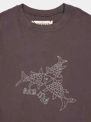 BAZISZT Taupe Fish T-shirt