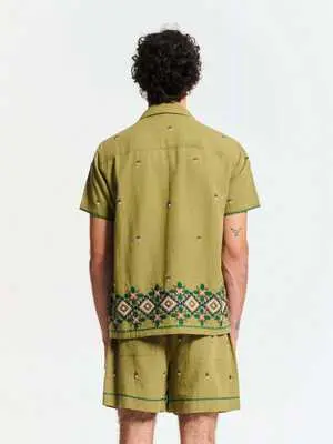 BAZISZT Khaki Pistachio Shirt - Green