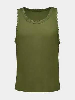 BAZISZT Khaki Croquet Tank Top - Green