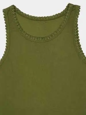 BAZISZT Khaki Croquet Tank Top - Green