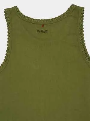 BAZISZT Khaki Croquet Tank Top - Green